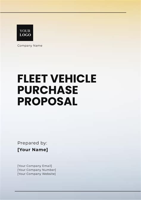 Free Fleet Vehicle Purchase Proposal Template To Edit Online