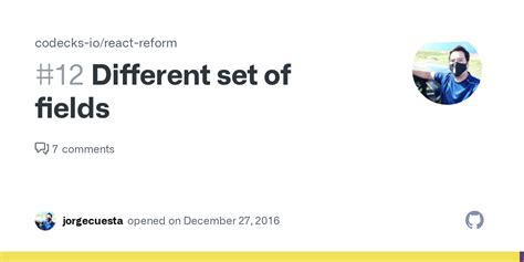 Different Set Of Fields Issue Codecks Io React Reform GitHub