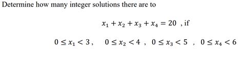 Solved Determine How Many Integer Solutions There Are To