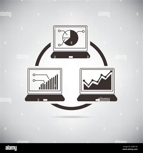 Data Analytics Laptop Diagram Stock Vector Image And Art Alamy
