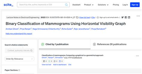 binary classification of mammograms using horizontal visibility graph
