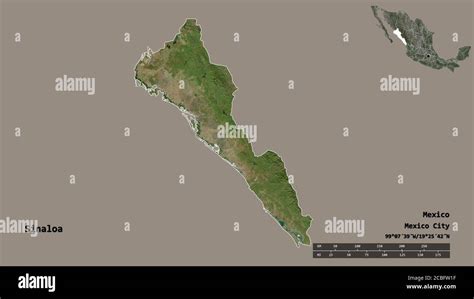 Shape Of Sinaloa State Of Mexico With Its Capital Isolated On Solid