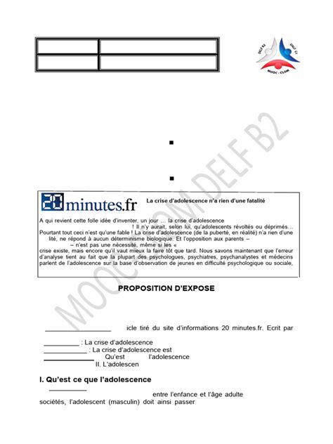 Podelfsujetciepcorrige Pdf Adolescence