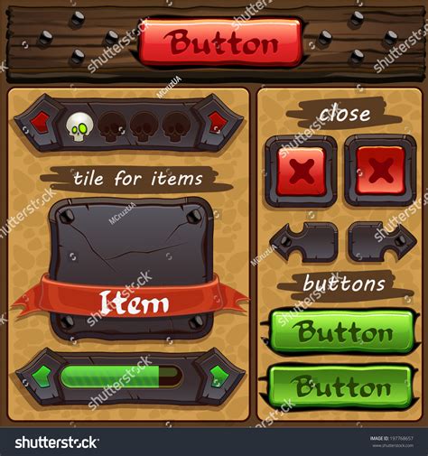 Interface Game Design Resource Bar Button Stock Vector Royalty Free Shutterstock