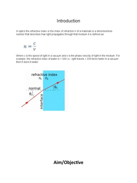 Physics Investigative Project Pdf Refractive Index Mirror