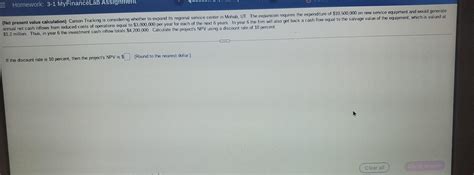 solved homework 3 1 myfinancelab assignment net present