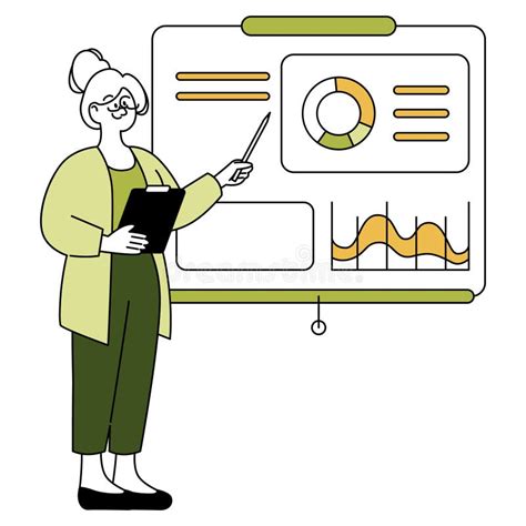 Older Businesswoman Flat Vector Illustration Stock Vector Illustration Of Seminar Workshop