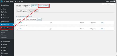 Cara Save Import Dan Export Template Elementor