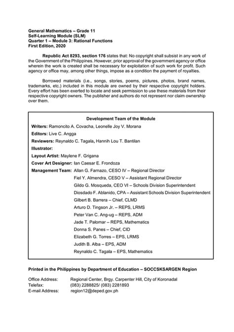 Rational Functions Pdf