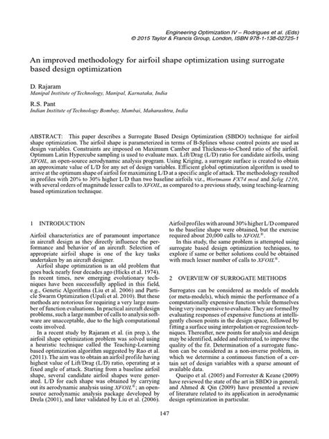 Pdf An Improved Methodology For Airfoil Shape Optimization Using Surrogate Dokumentips
