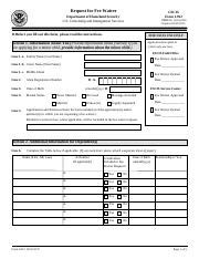I 912 Request For Fee Waiver Uscis Form I 912 Department Of Homeland