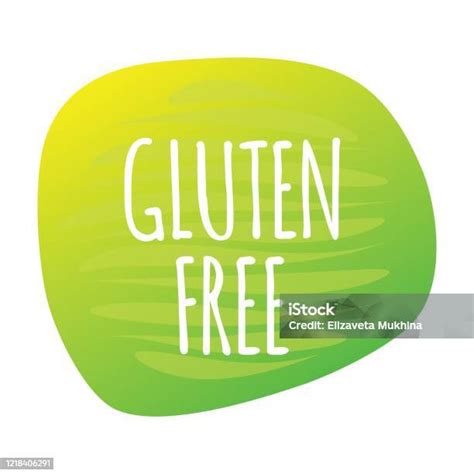 글루텐 프리 라벨 녹색 그라데이션 벡터 기호가 격리되었습니다 식품용 일러스트 심볼 상품 스티커 아이콘 건강한 식생활 특별한 다이어트 디자인 요소 0명에 대한 스톡 벡터 아트