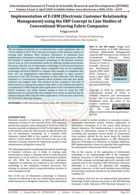 Pdf Implementation Of E Crm Electronic Customer Relationship