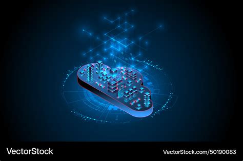 Cloud Computing Concept Abstract Connection Vector Image