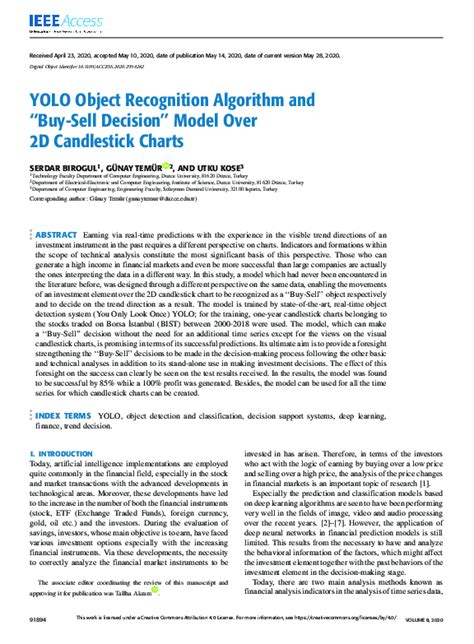 Pdf Yolo Object Recognition Algorithm And Buy Sell Decision” Model Over 2d Candlestick Charts