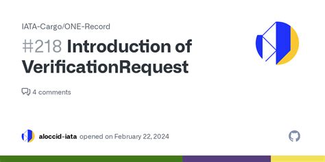 Introduction Of Verificationrequest · Issue 218 · Iata Cargoone