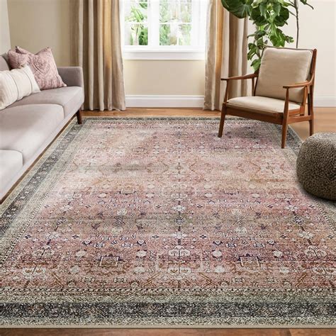 Releany Area Rug 6x9 Washable Rugs Vintage Farmhouse