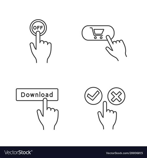 App Buttons Linear Icons Set Royalty Free Vector Image