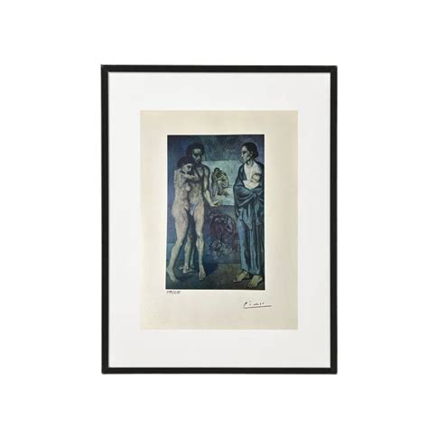 Pablo Picasso La Vie 1903 Original 1954 Hand Tipped Color Plate Print