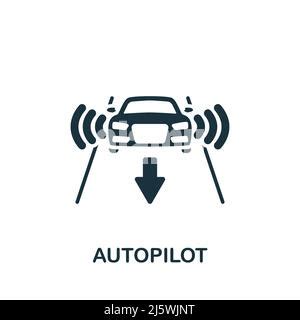 Autopilot Icon Monochrome Simple Artificial Intelligence Icon For