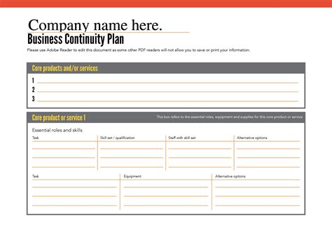 Continuity Plan Template Business Continuity Management Mitigation