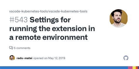 settings for running the extension in a remote environment · issue 543 · vscode kubernetes