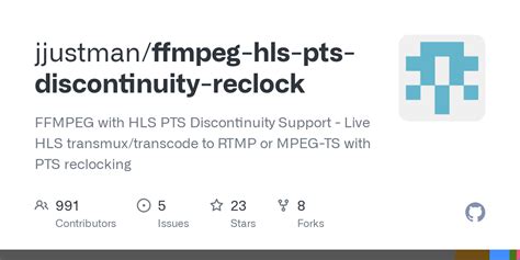 Github Jjustmanffmpeg Hls Pts Discontinuity Reclock Ffmpeg With Hls