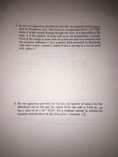 Solved Pre Lab Questions Answers Should Only Use Equations
