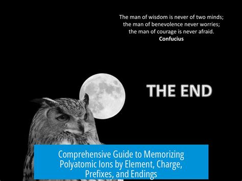 Comprehensive Guide To Memorizing Polyatomic Ions By Element Charge Prefixes And Endings