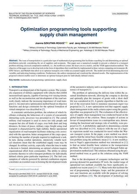 pdf optimization programming tools supporting supply chain management