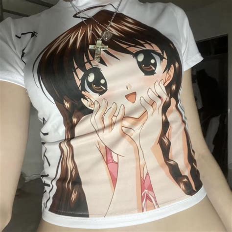 Cute Anime Girl Crop Top Kawaii Depop