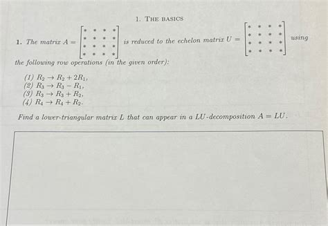 Solved The Basicsthe Matrix