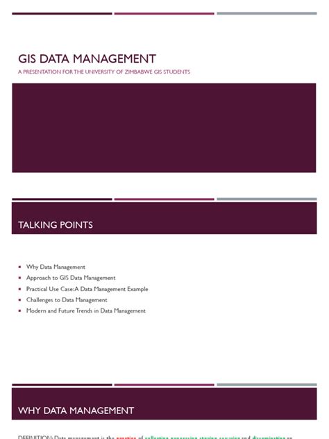 Gis Data Management Presentation Pdf Geographic Information System Databases