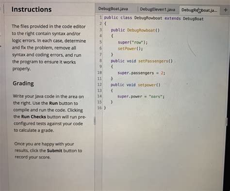 Solved Instructions The Files Provided In The Code Editor To