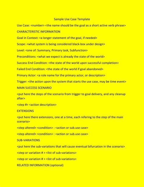 Use Case Templates Examples Word PDF ᐅ TemplateLab
