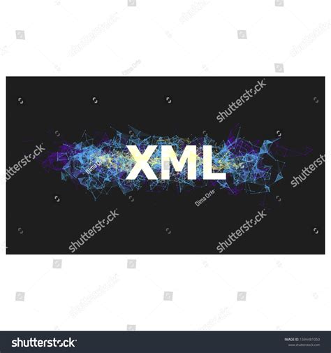 Xml Programming Language Banner Colorful Plexus Stock Vector Royalty