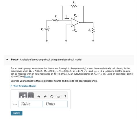 Get Answer Part A Analysis Of An Op Amp Circuit Using A Realistic Circuit Transtutors