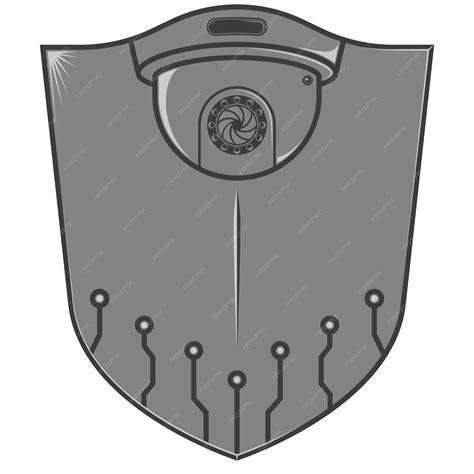Premium Vector Logo With Shield And Camera For Visual Security Security Camera Inside A Shield