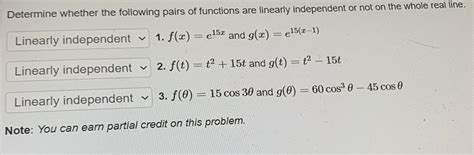 [solved] determine whether the following pairs of functions are