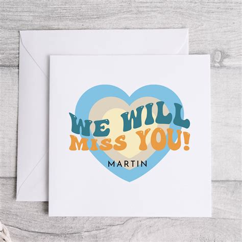 Personalised We Will Miss You Card Sorry You Are Leaving Card
