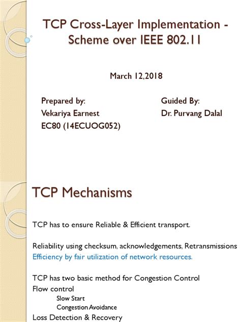 Implementation Of Cross Layer Scheme For Tcp Efficiency Improvement