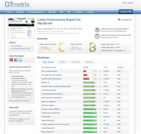 checking landing page load times