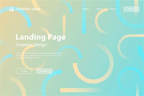 방문 페이지 템플릿 기하학적 모양의 추상적 디자인 트렌디 한 블루 그라데이션 곡선에 대한 스톡 벡터 아트 및 기타 이미지 곡선 광대한 굴리기 Istock