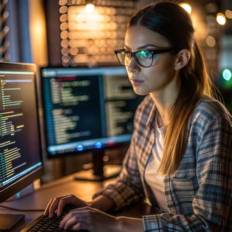 female software engineers coding late at night women in tech working