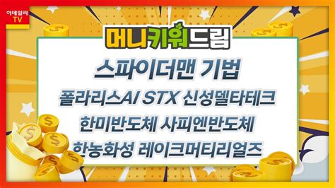 에스피소프트폴라리스ai엔켐네패스아크씨씨에스흥아해운제주반도체필에너지한농화성레이크머티리얼즈한미반도체stx신성델타테크사피엔반도체머니키워드림