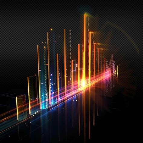 Colorful Graph Light Effect Premium Ai Generated Psd