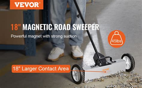Vevor 45lbs Rolling Magnetic Sweeper With Wheels Push Type Magnetic