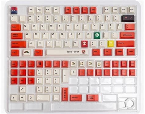 Купить Кейкапы для клавиатуры Kenykeycap Mario Keycap Set Cherry Profile Pbt белый в кредит в