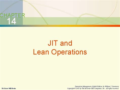 JIT And Lean Operations Management William