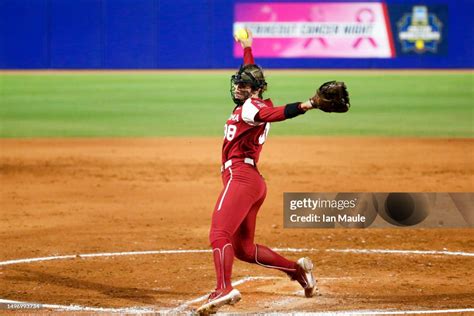 Jordyn Bahl Of The Oklahoma Sooners Pitches During The Second Inning